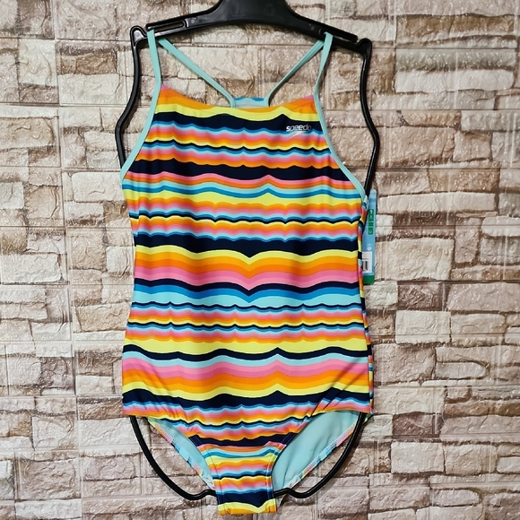 Speedo | Swim | Speedo Multicolor Wave Pattern Swimsuit Brand New ...